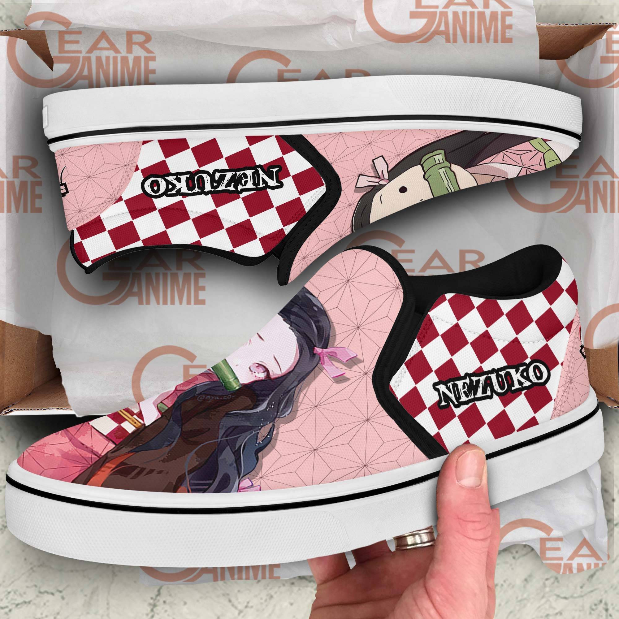 Nezuko Slip On Shoes Custom Anime Demon Slayer Shoes – We sell presents ...