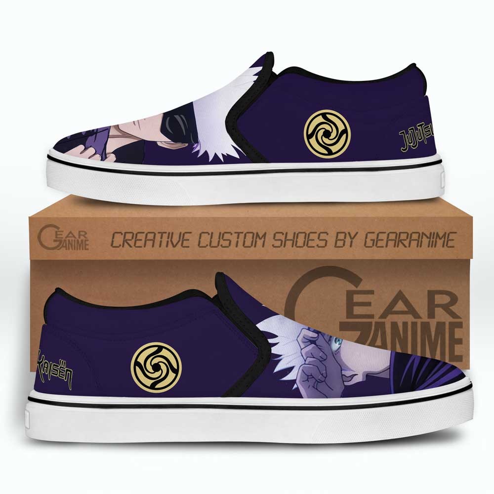 Satoru Gojo Slip On Shoes Custom Anime Jujutsu Kaisen Shoes – We sell ...