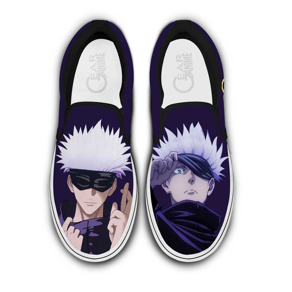 Satoru Gojo Slip On Shoes Custom Anime Jujutsu Kaisen Shoes – We sell ...