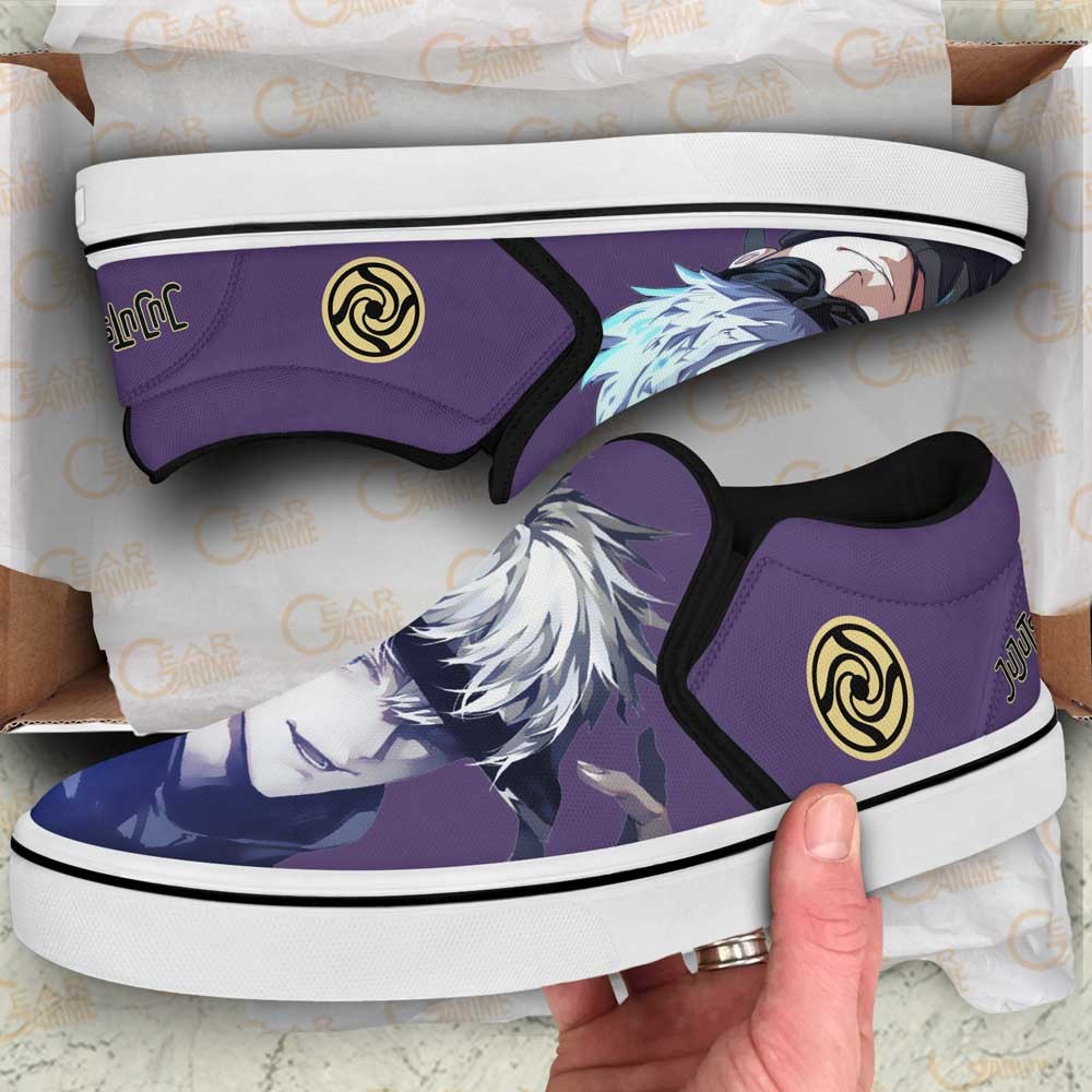 Satoru Gojou Slip On Shoes Custom Anime Jujutsu Kaisen Shoes – We sell ...