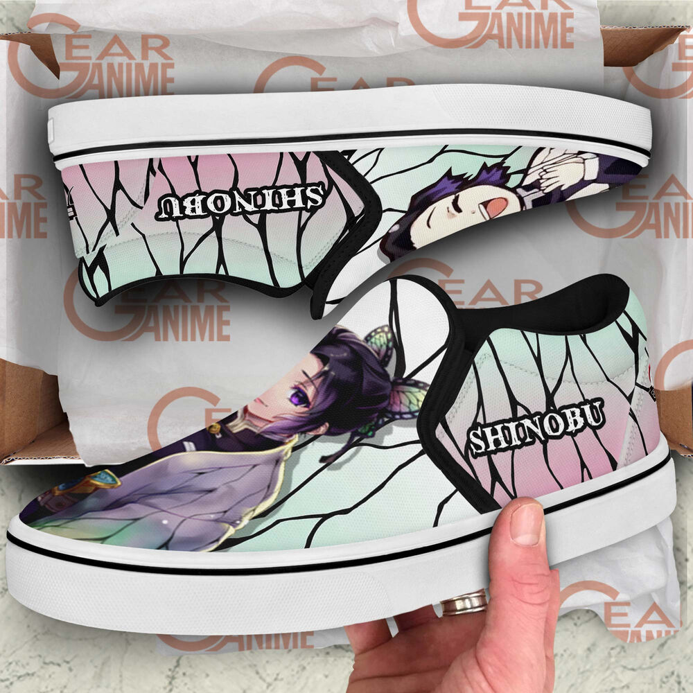 Shinobu Kocho Slip On Shoes Custom Demon Slayer Anime Shoes – We sell ...