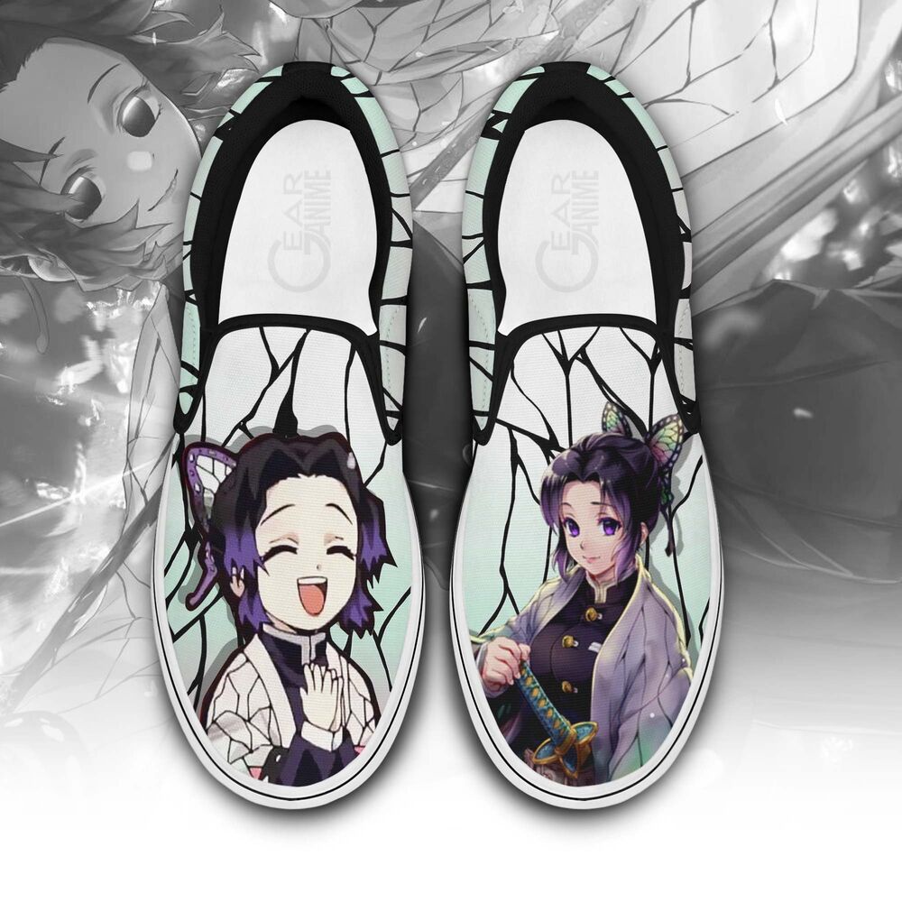 Shinobu Kocho Slip On Shoes Custom Demon Slayer Anime Shoes – We sell ...