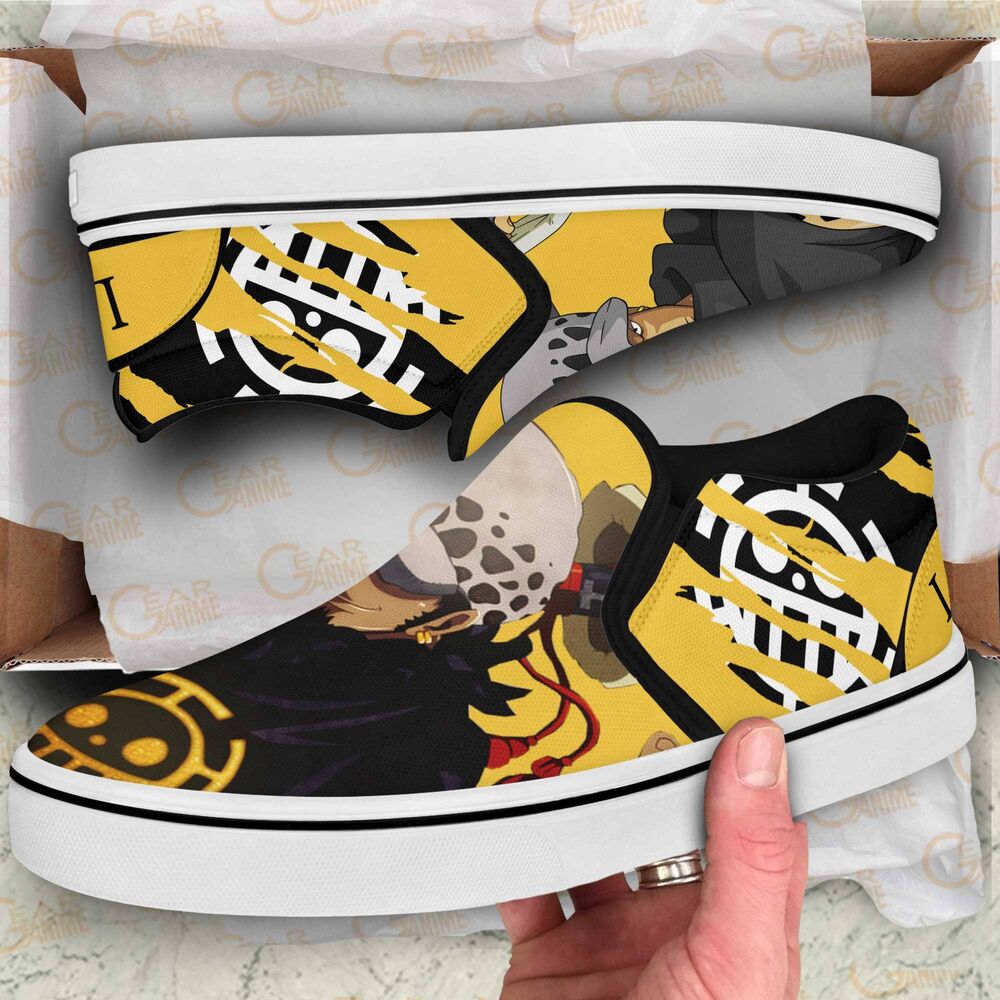 Trafalgar D Law Slip On Shoes One Piece Custom Anime Shoes – We sell ...