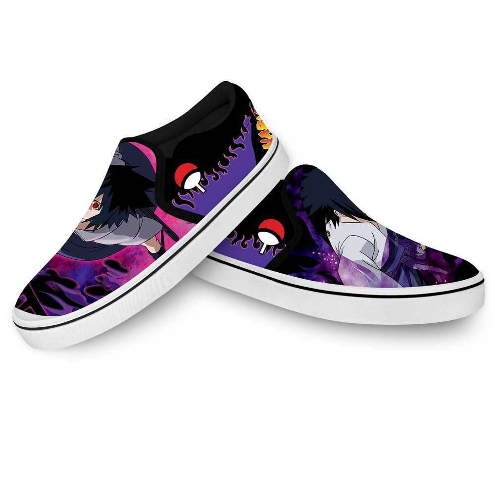 Uchiha Sasuke Slip On Shoes Custom Anime Shoes – We sell presents, you ...