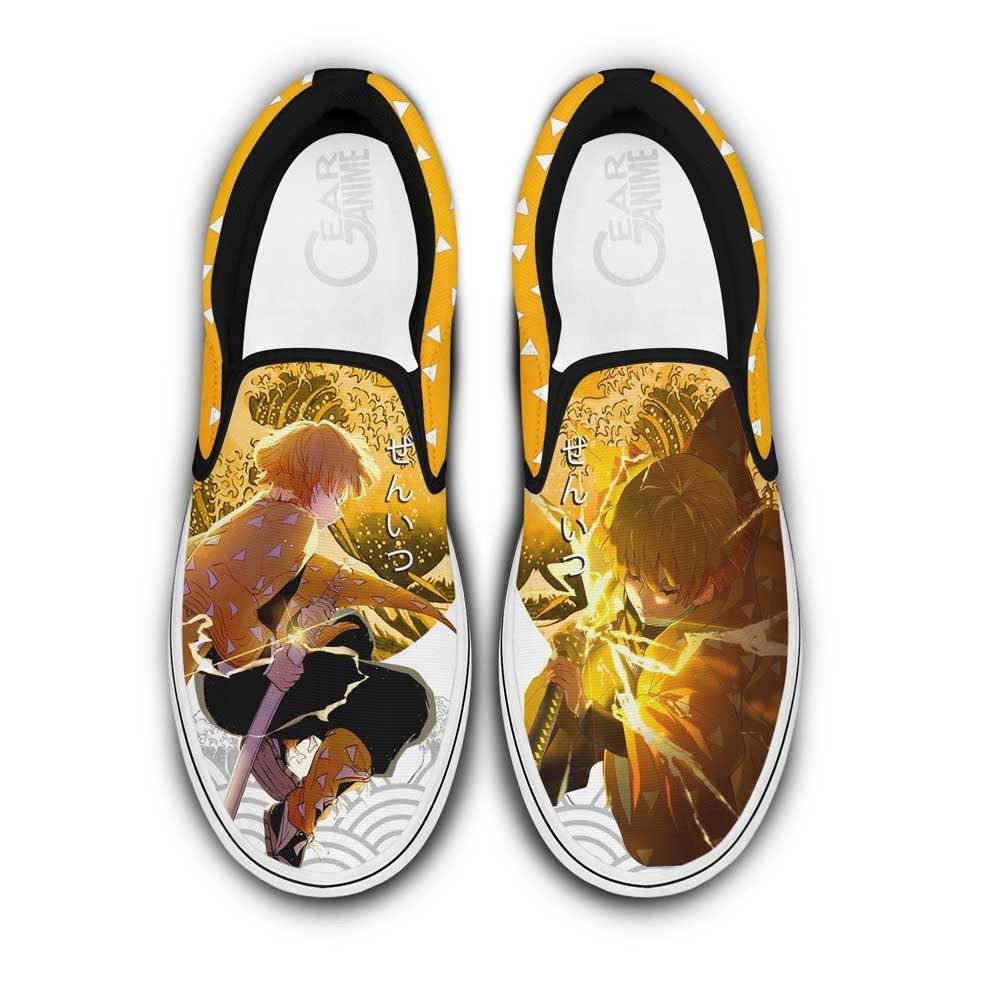 Zenitsu Thunder Slip On Shoes Custom Demon Slayer Anime Shoes – We sell ...