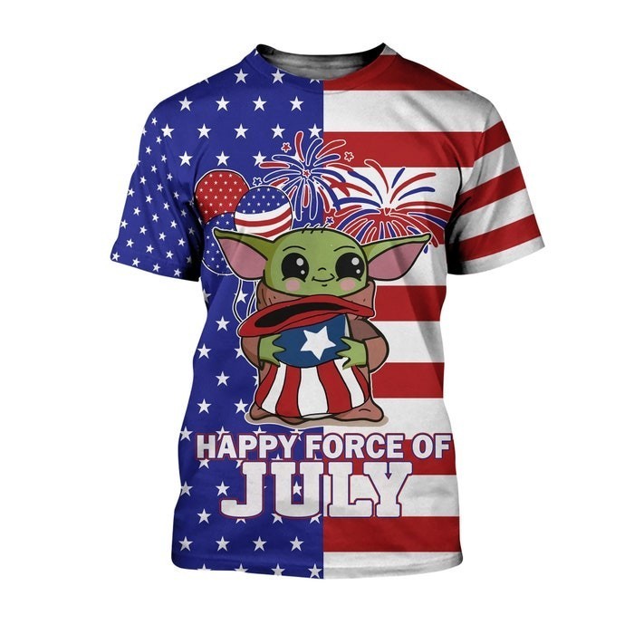 Baby Yoda Happy Force Of July 4th July Disney Graphic Cartoon Outfits ...