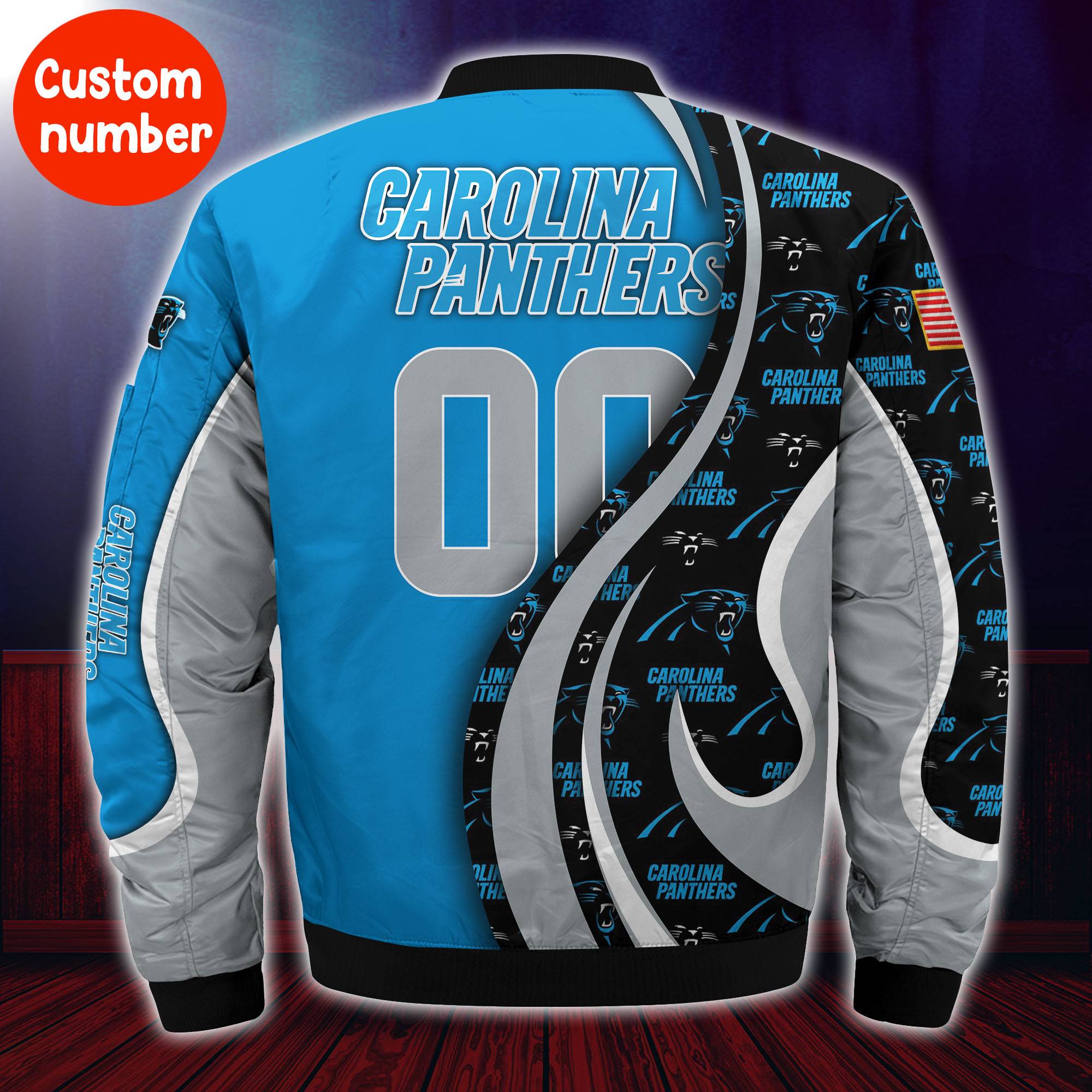 Carolina Panthers NFL Custom Your Number Bomber Jacket Trending BBJ3430 ...