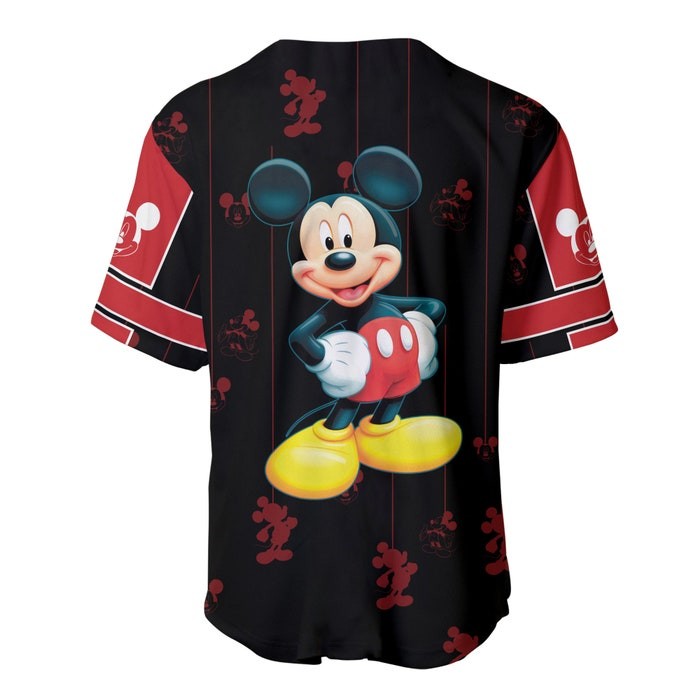 Mickey Mouse Black Red Stripes Patterns Walt Disney Unisex Cartoon ...