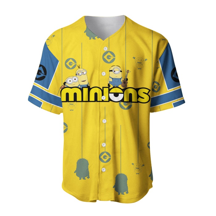 Minions Yellow Blue Demin Stripes Patterns Disney Unisex Cartoon Casual ...