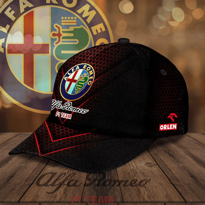 Alfa Romeo F1 Racing Orlen Classic Red Trellis Baseball Cap – Black ...