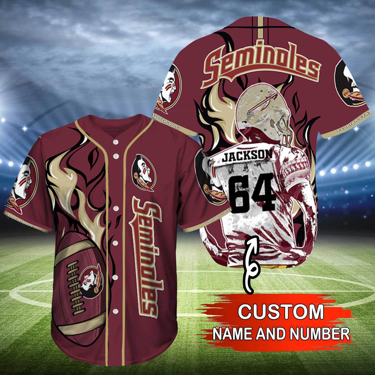 Florida State Seminoles NCAA Baseball Jersey Personalized 2023 BJ2490 ...