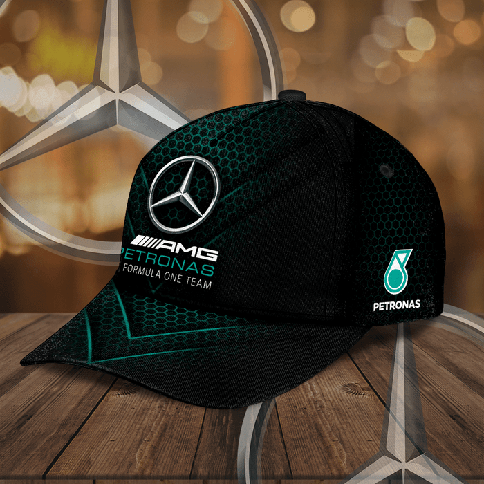 Mercedes AMG Petronas F1 Team Classic Green Trellis Baseball Cap ...