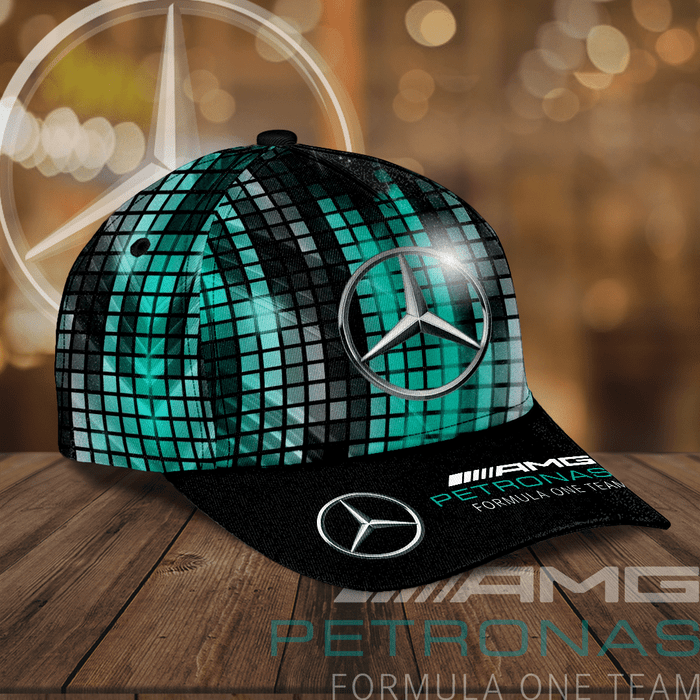 Mercedes AMG Petronas F1 Team Classic Green Trellis Baseball Cap ...