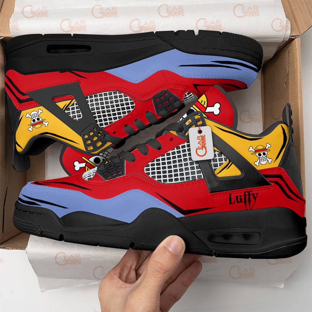 Monkey D. Luffy Jordan 4 Sneakers Anime Personalized Shoes JD287 – We ...