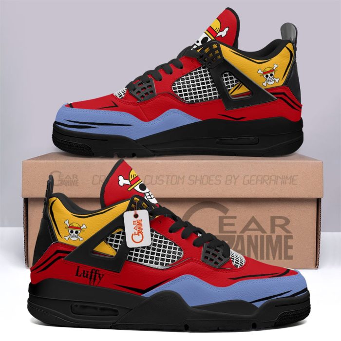 Monkey D. Luffy Jordan 4 Sneakers Anime Personalized Shoes JD287 – We ...