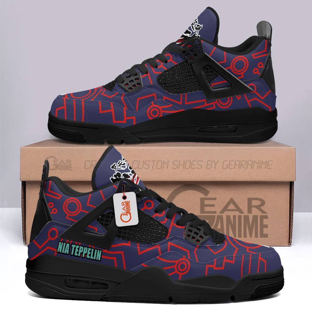 Nia Teppelin Anti-Spiral Jordan 4 Sneakers Anime Personalized Shoes ...