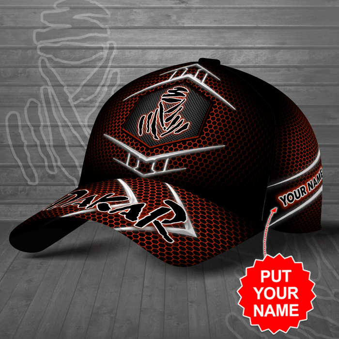Personalized Dakar Rally Classic Red Trellis Baseball Cap – Black ...