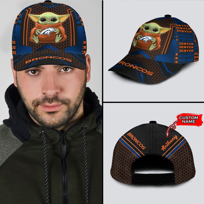 Personalized Denver Broncos Baby Yoda 3D Classic Baseball Cap CGI964 ...