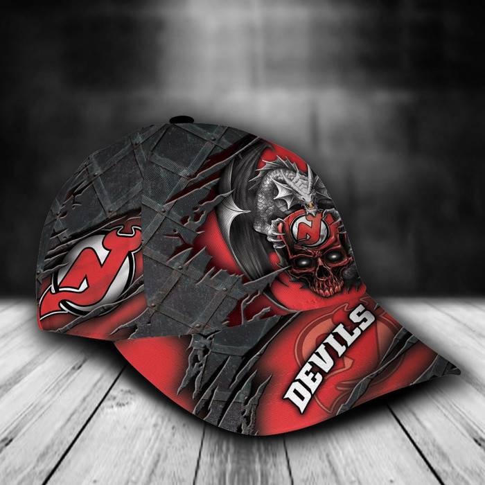 Personalized New Jersey Devils Dragon Skull 3D Baseball Cap – Red ...
