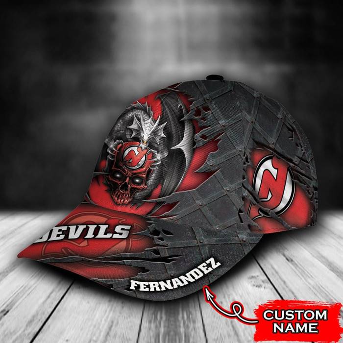 Personalized New Jersey Devils Dragon Skull 3D Baseball Cap – Red ...