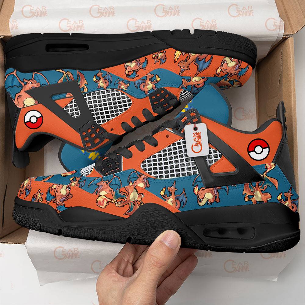 Pokemon Charizard Jordan 4 Sneakers Custom Anime Shoes JD229 – We sell ...
