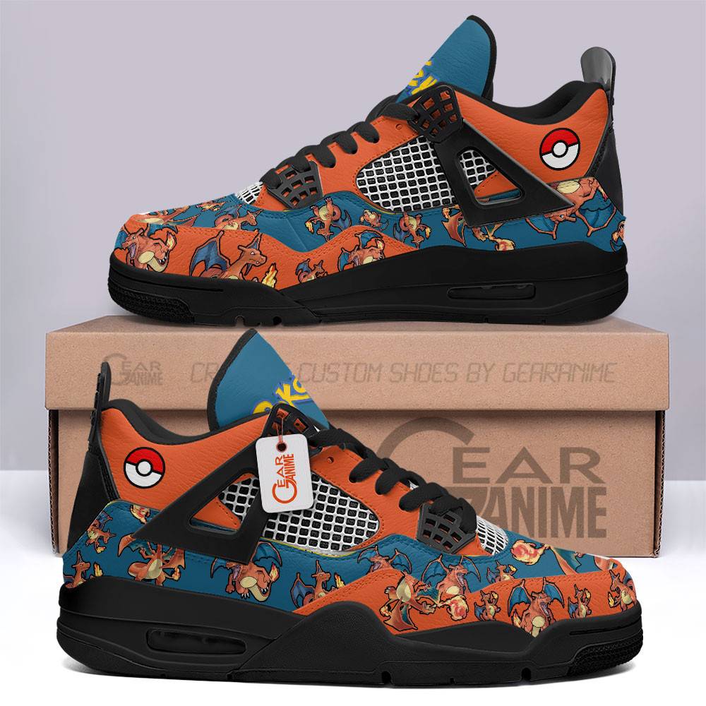Pokemon Charizard Jordan 4 Sneakers Custom Anime Shoes JD229 – We sell ...