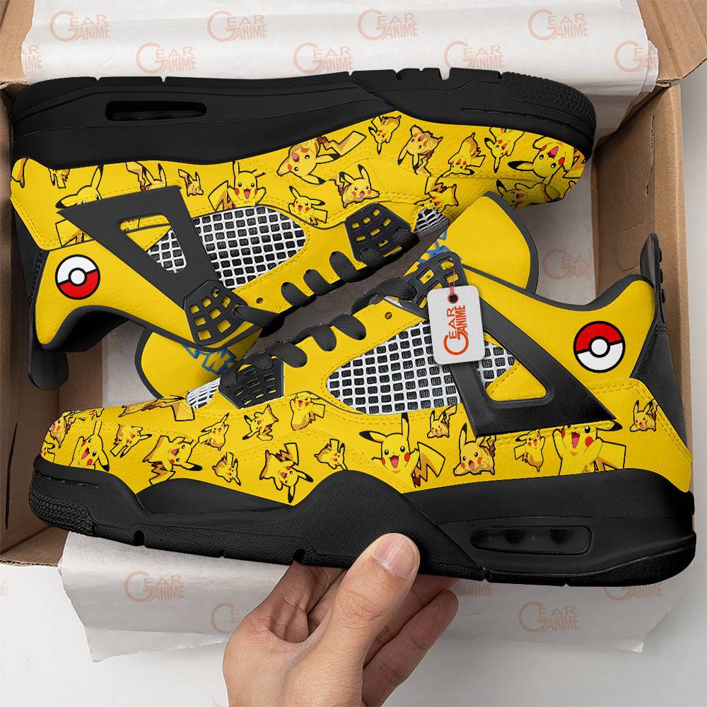 Pokemon Pikachu Jordan 4 Sneakers Custom Anime Shoes JD318 – We sell ...