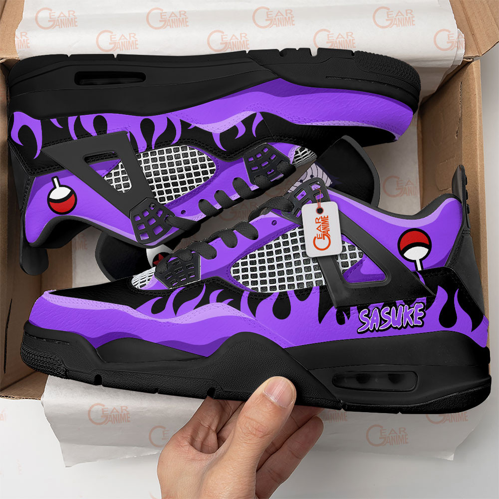 Sasuke Uchiha Sasunoo Jordan 4 Sneakers Personalized Anime Shoes JD559 ...