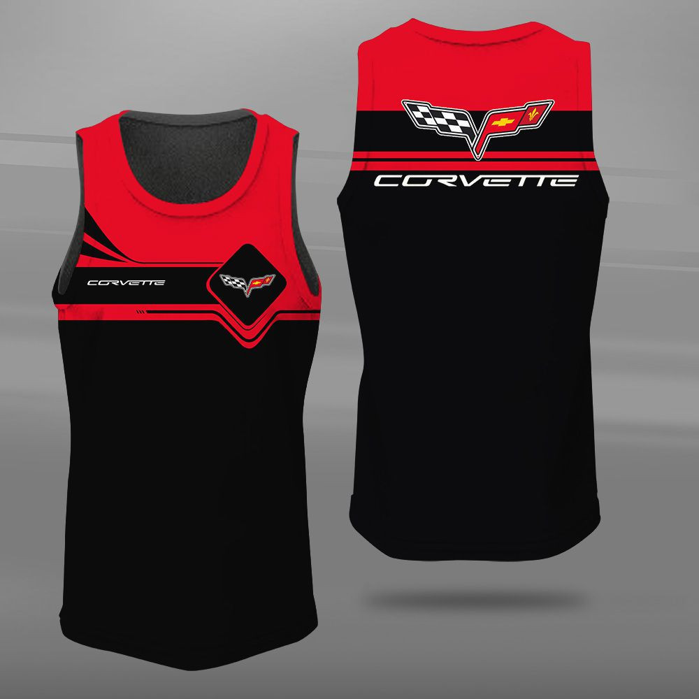 Chevrolet Corvette Unisex Tank Top Basketball Jersey Style Gym Muscle ...