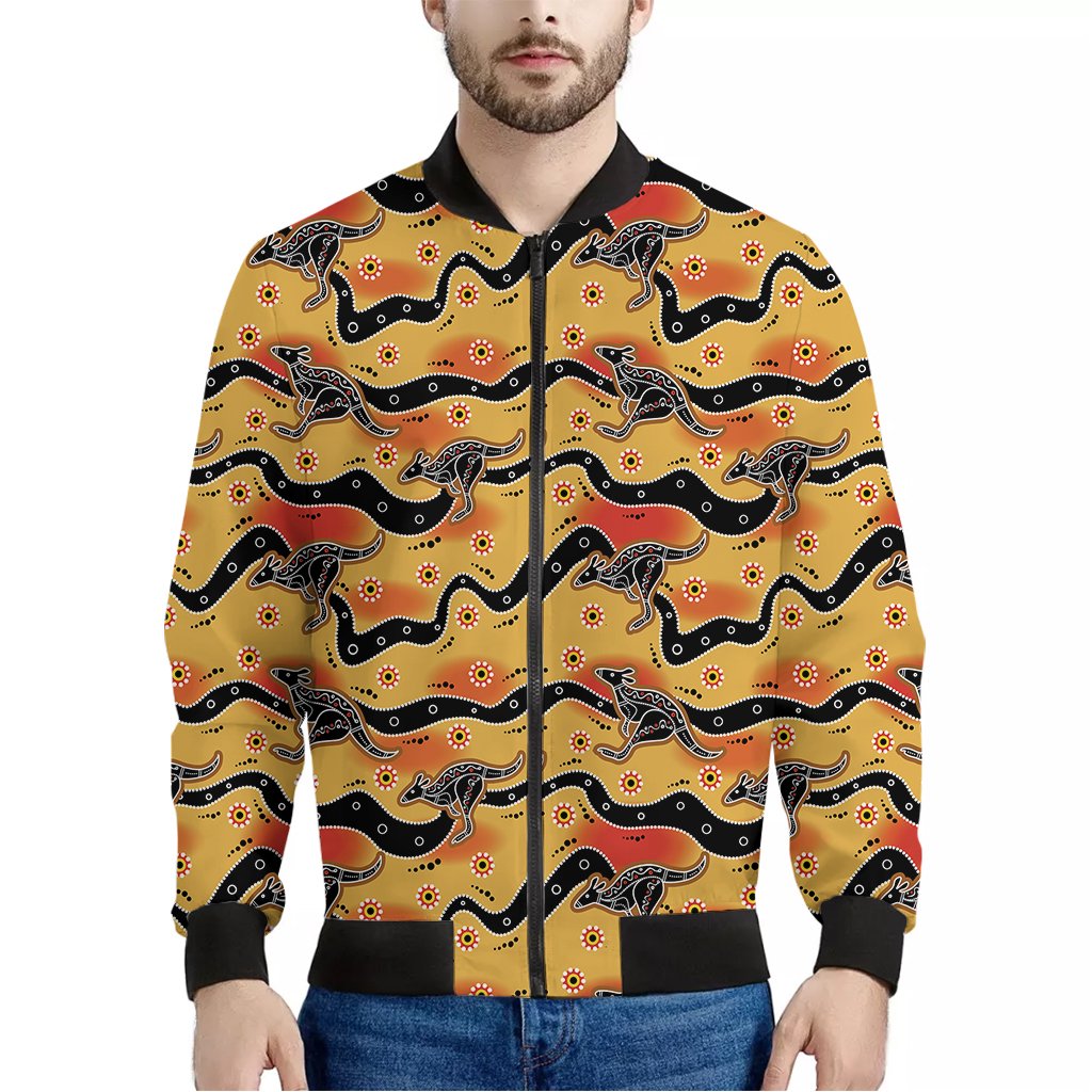 Aboriginal Kangaroo Pattern Print Bomber Jacket – We sell presents, you ...