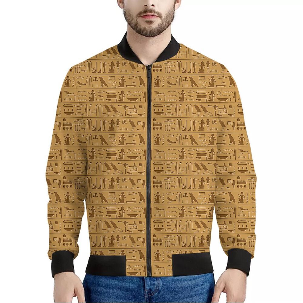 Ancient Egyptian Hieroglyphs Print Bomber Jacket – We sell presents ...