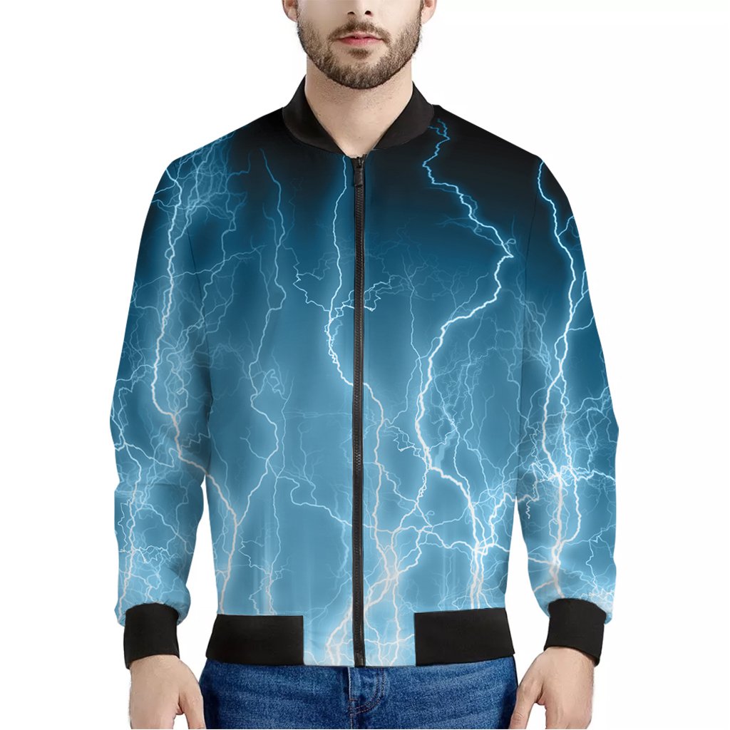 Blue Lightning Print Bomber Jacket – We sell presents, you sell memories!
