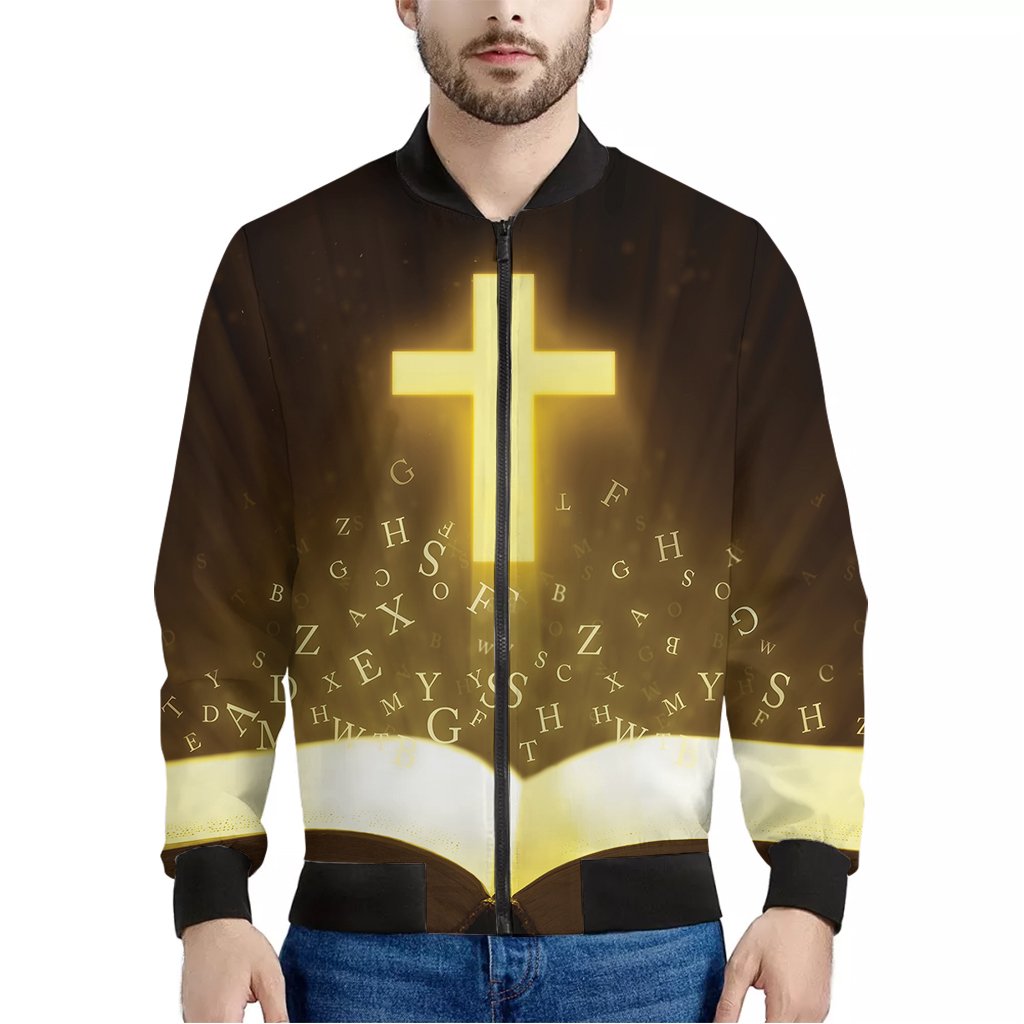 Christian Holy Bible Print Bomber Jacket – We sell presents, you sell ...