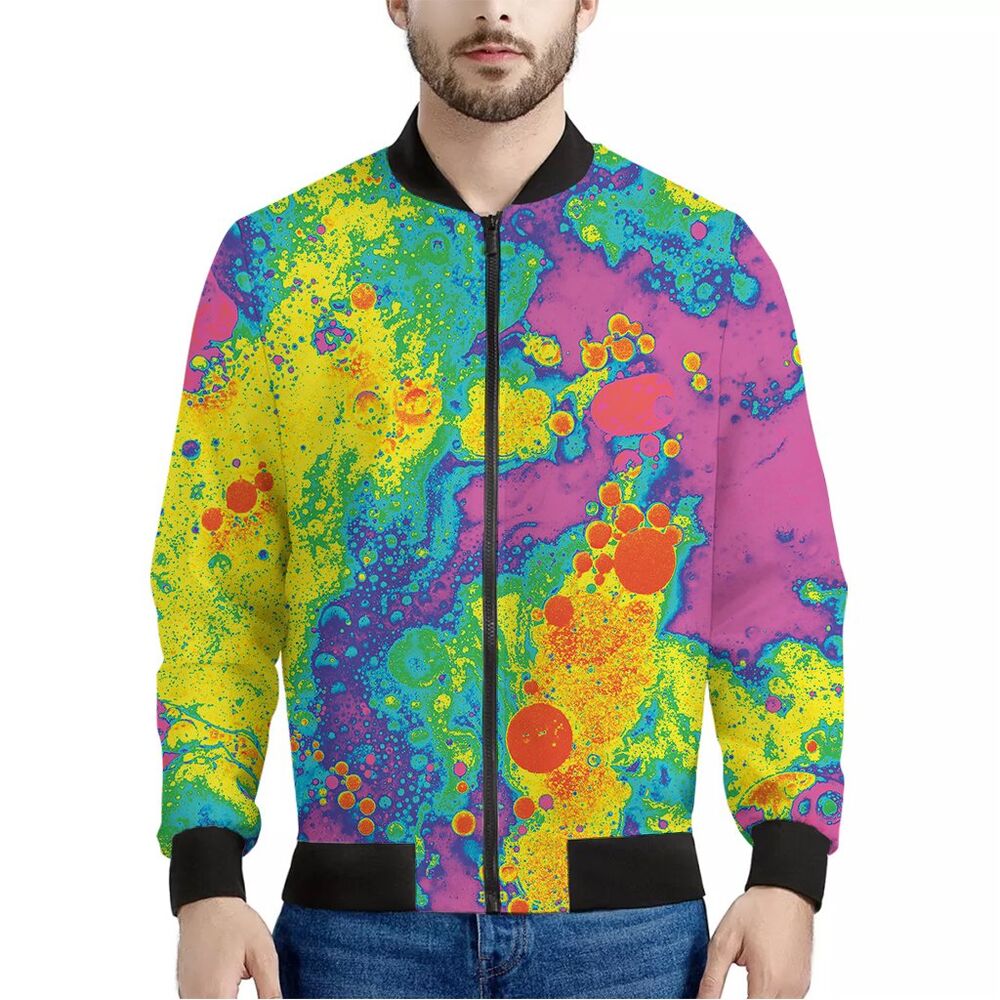 Colorful Acid Melt Print Bomber Jacket – We sell presents, you sell ...