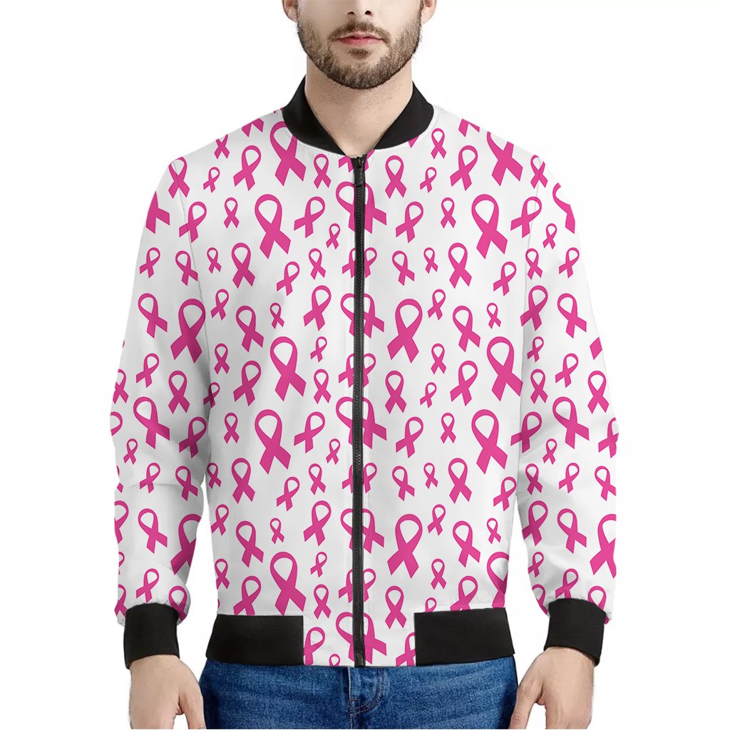 Little Breast Cancer Ribbon Print Bomber Jacket – We sell presents, you ...