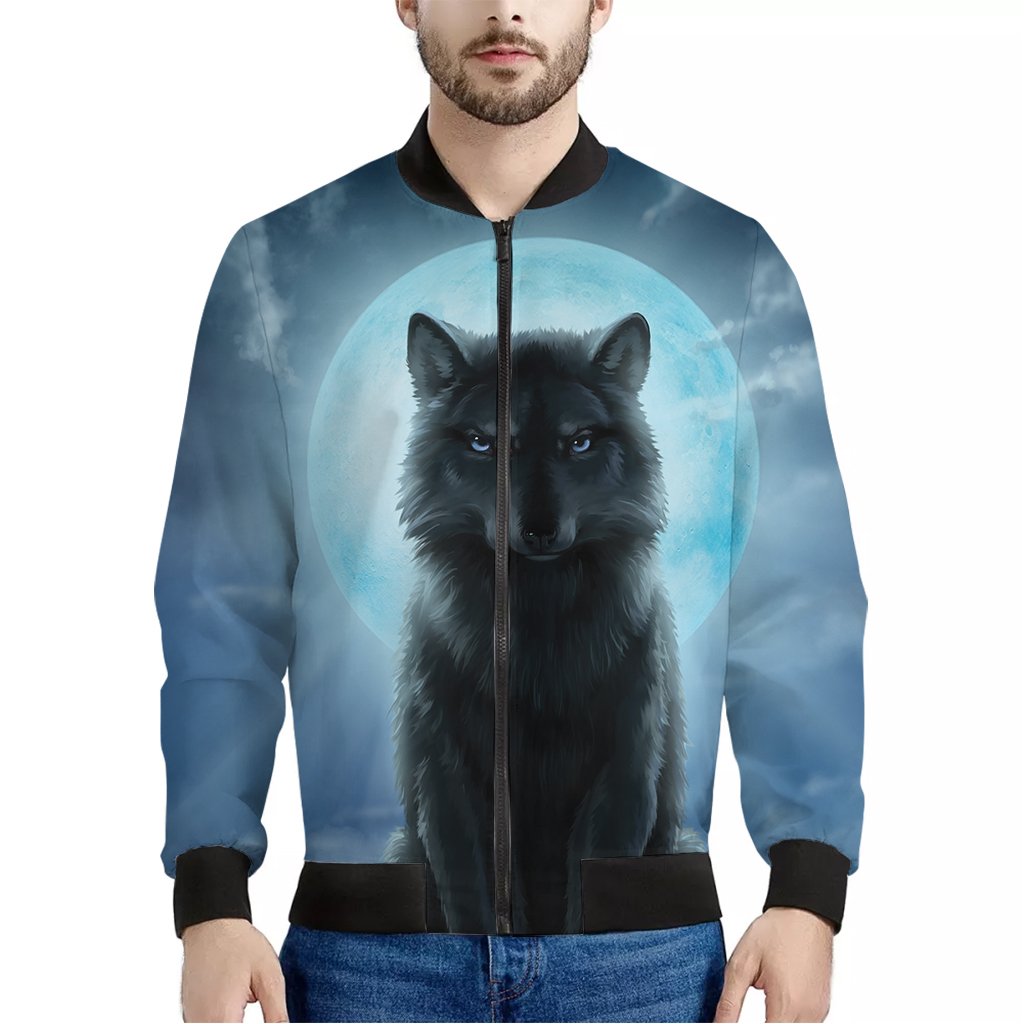Moonlight Wolf Print Bomber Jacket – We sell presents, you sell memories!