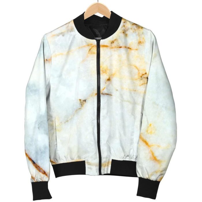 Natural Gold Marble Print Bomber Jacket – We sell presents, you sell ...