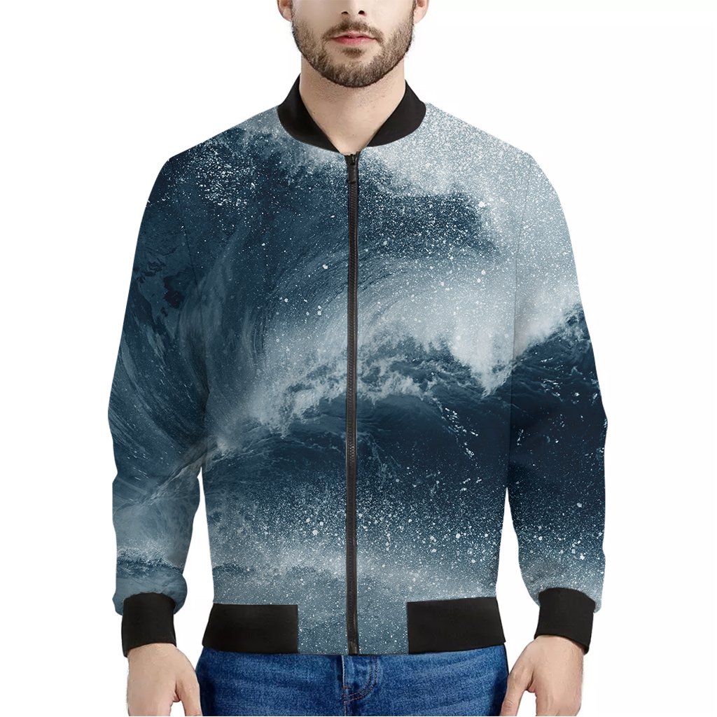 Ocean Wave Print Bomber Jacket – We sell presents, you sell memories!