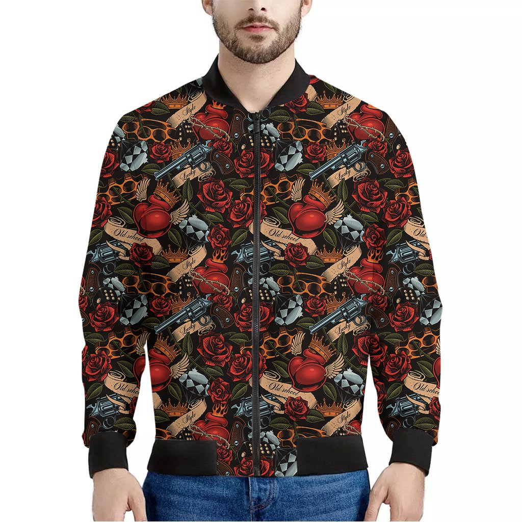 Old School Tattoo Print Bomber Jacket – We sell presents, you sell memories!