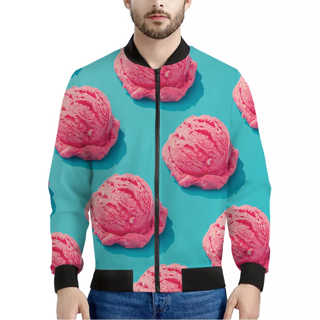 Pink Strawberry Ice Cream Print Bomber Jacket – We sell presents, you ...