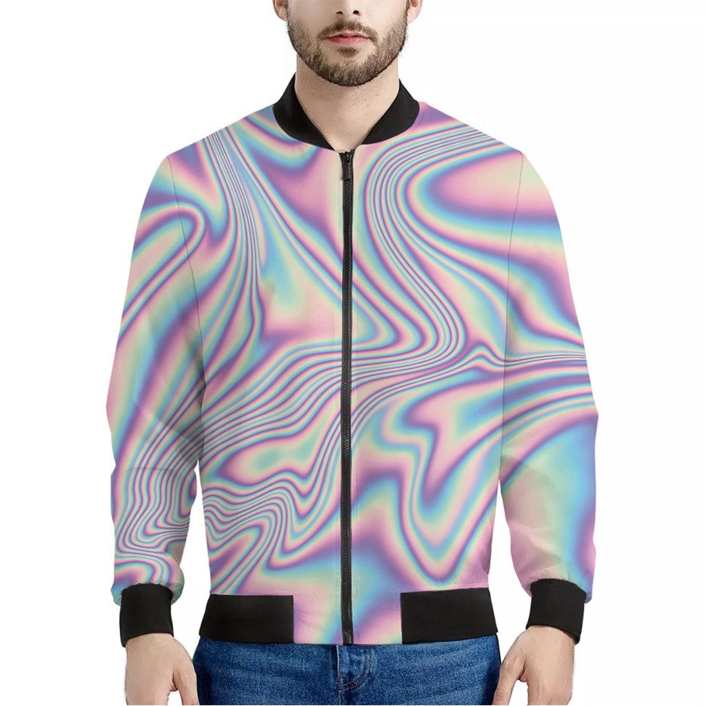 Psychedelic Holographic Print Bomber Jacket – We sell presents, you ...