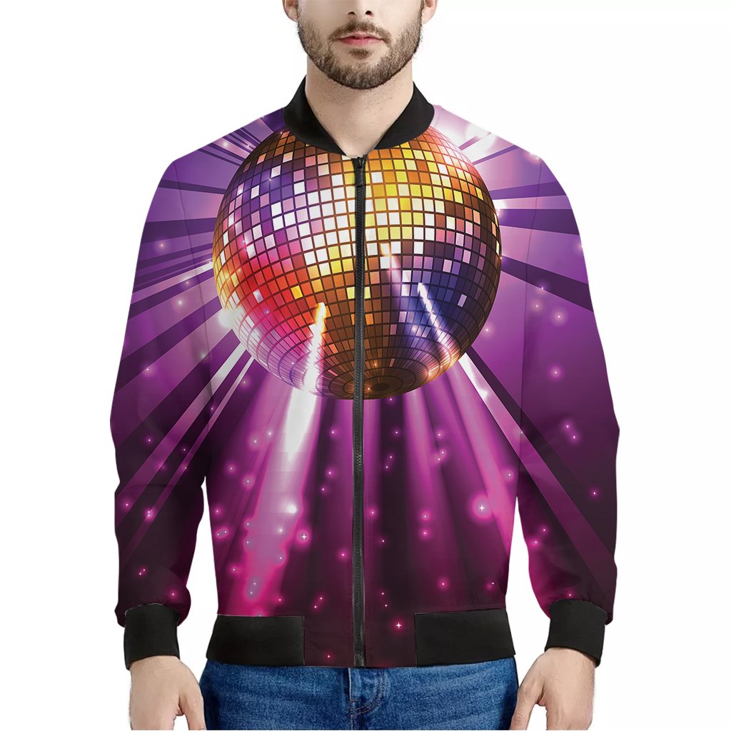 Purple Light Disco Ball Print Bomber Jacket – We sell presents, you ...