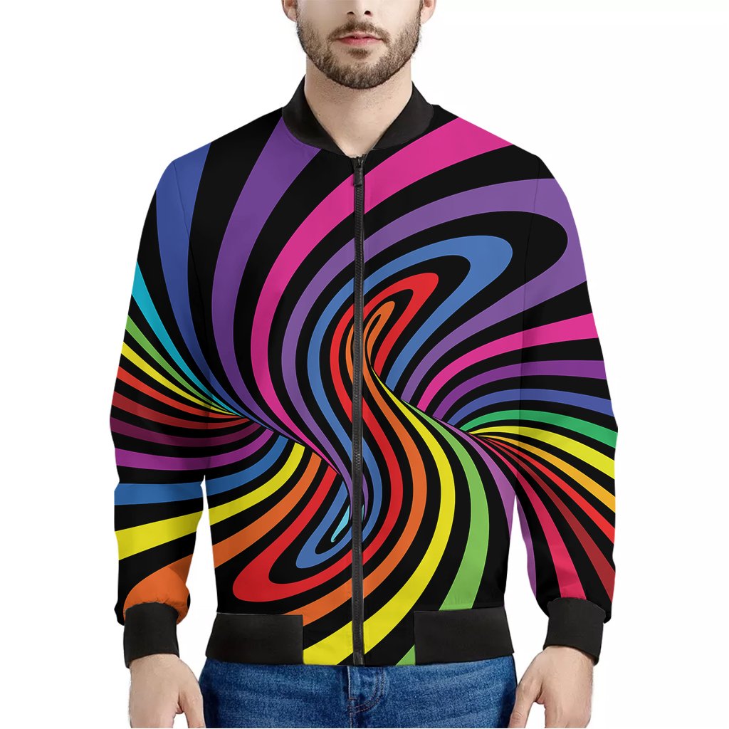 Rainbow Torus Psychedelic Print Bomber Jacket – We sell presents, you ...