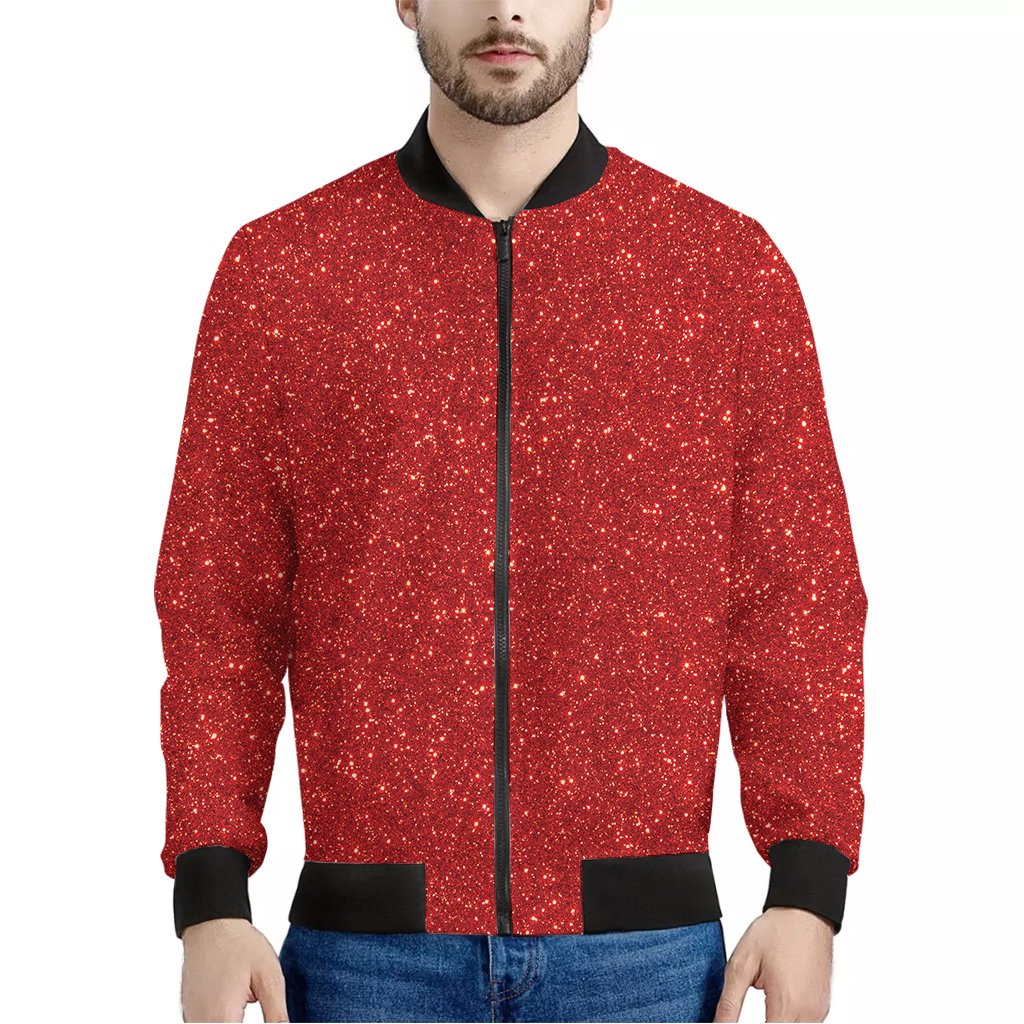 Red Glitter Texture Print Bomber Jacket – We sell presents, you sell ...