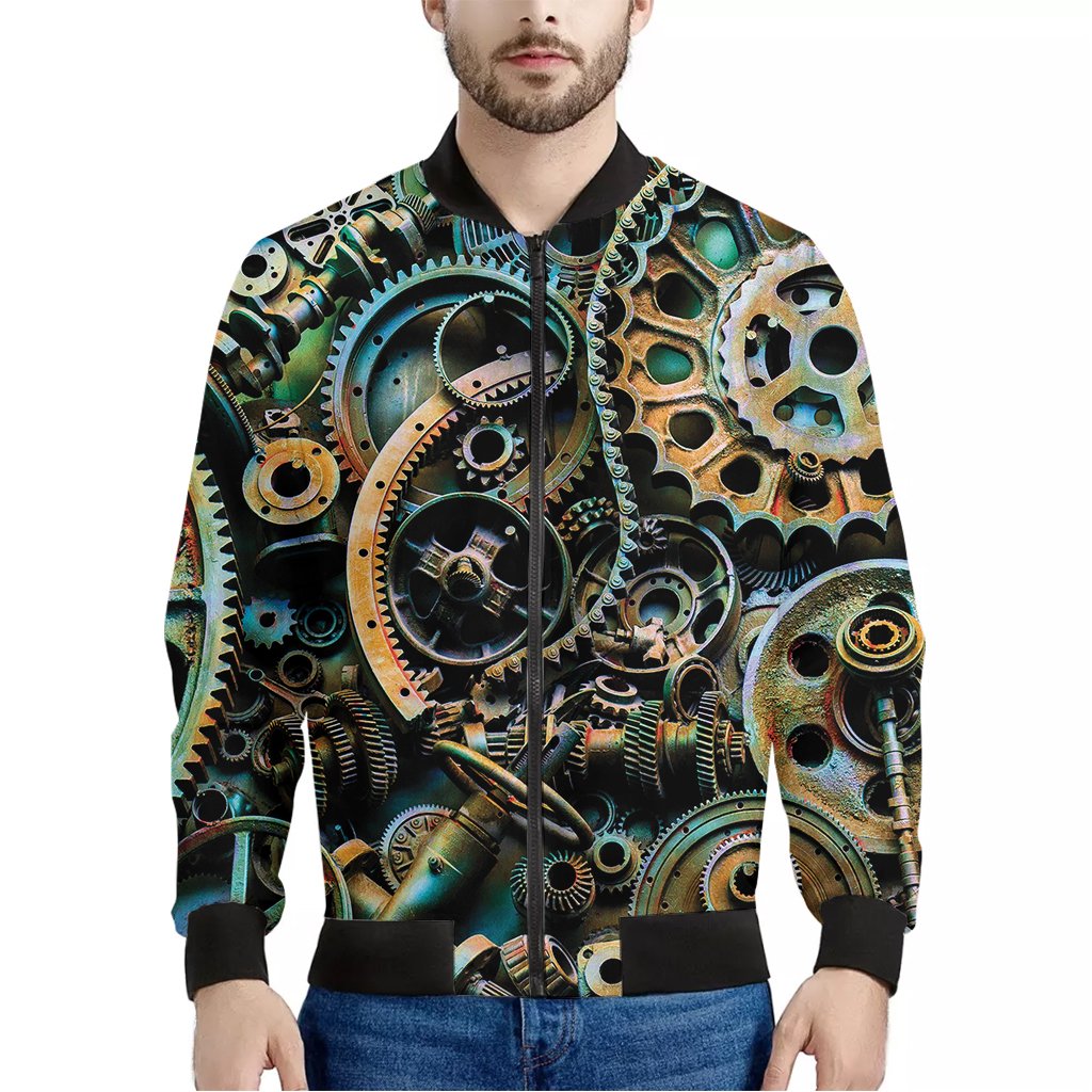 Steampunk Cogs And Gears Print Bomber Jacket – We sell presents, you sell memories!