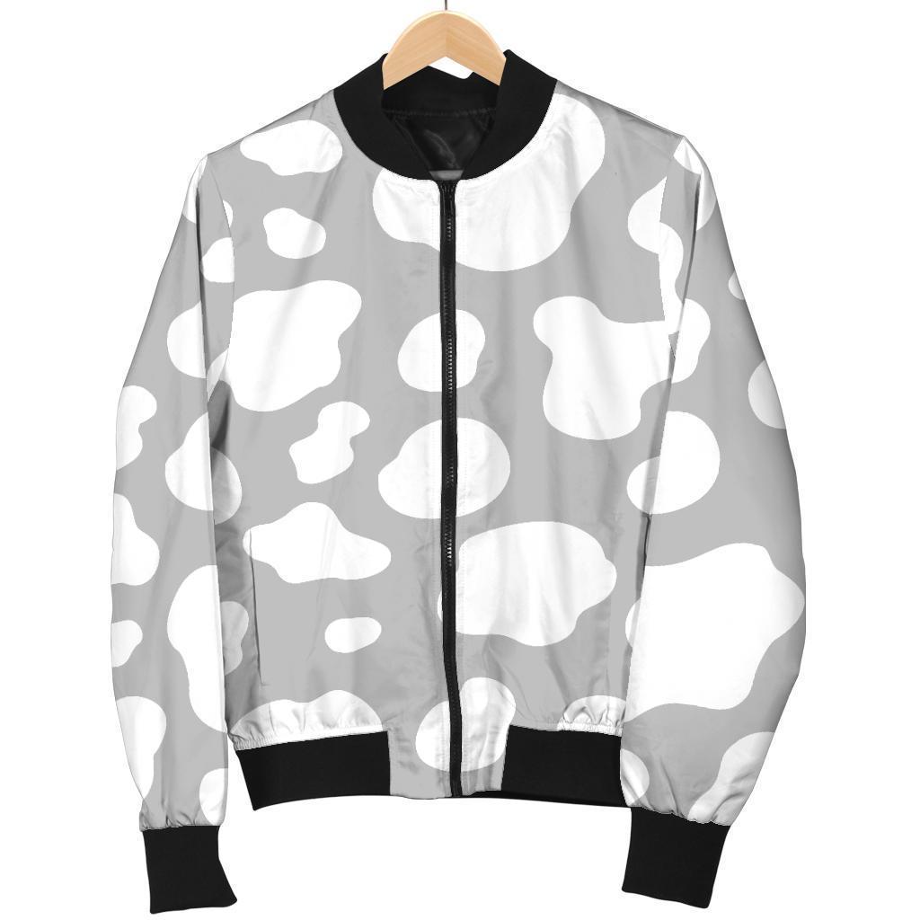 White And Grey Cow Print Bomber Jacket – We sell presents, you sell ...