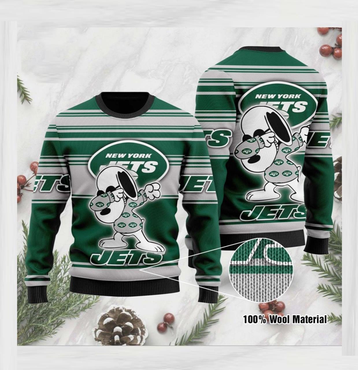 New York Jets Snoopy Ugly Christmas Sweater – We sell presents, you ...
