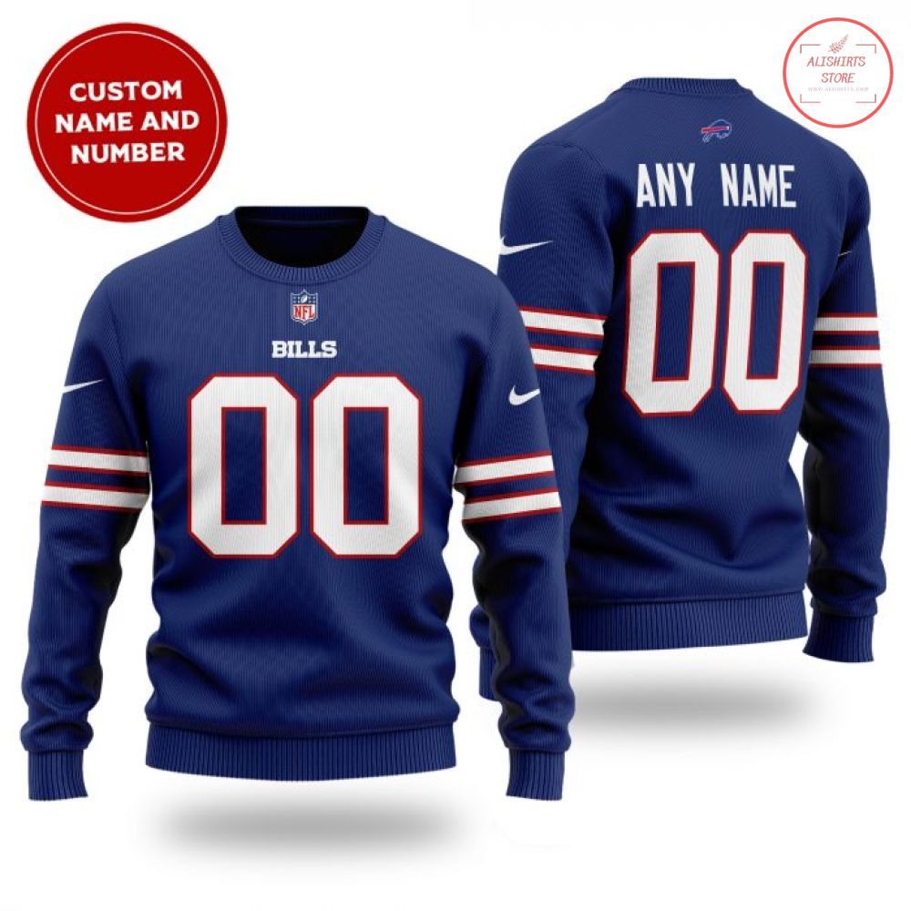 Personalized Custom Name And Number NFL Buffalo Bills Ugly Christmas ...