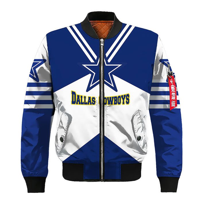 Dallas Cowboys Blue Silver Bomber Jacket TBJ4566 – We sell presents ...