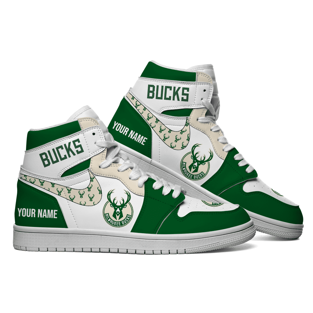 Milwaukee Bucks Personalized NBA AJ1 Nike Sneakers High Top – We sell ...
